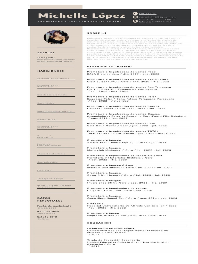 Curriculum López Michelle | PDF