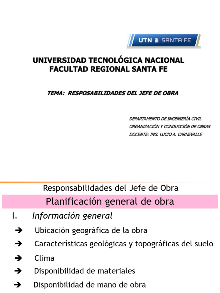 6 OC - Tareas Del Jefe de Obra | PDF