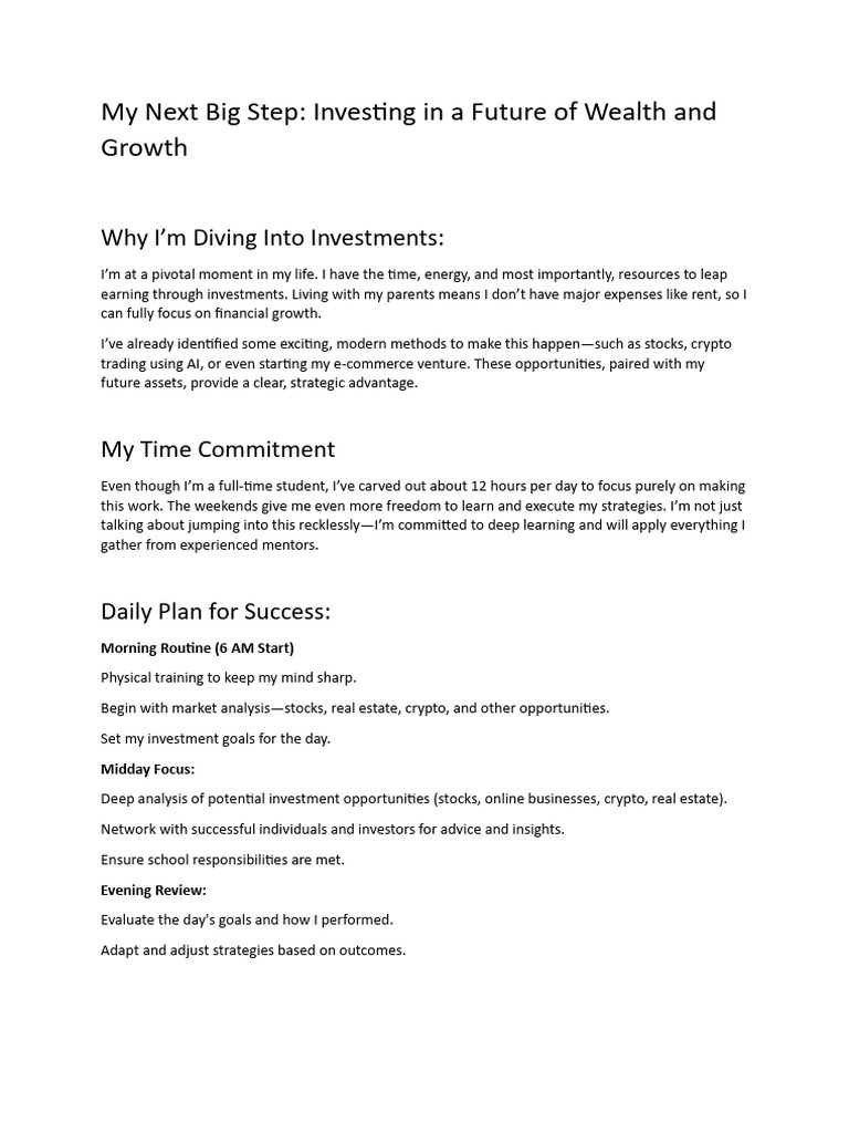 My Next Big Step | PDF My Next Big Step | PDF