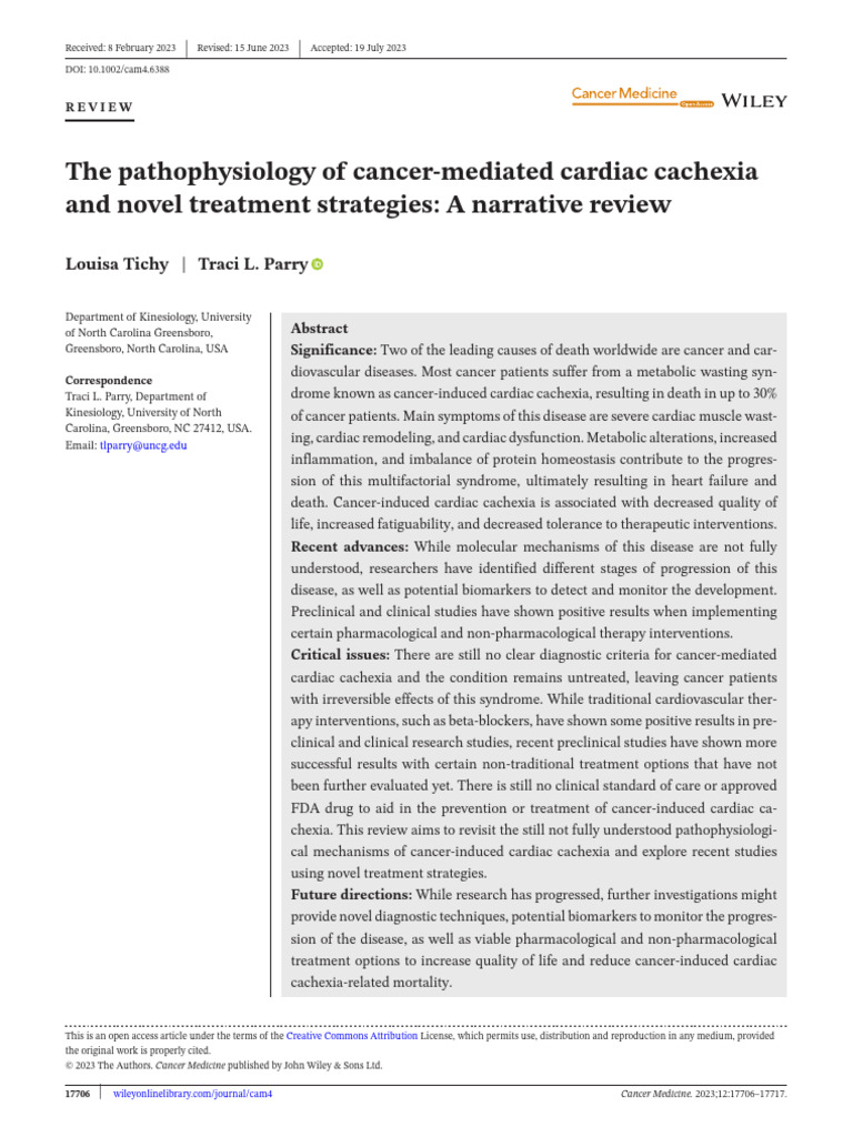 July 2023 Cardiac Cachexia | PDF
