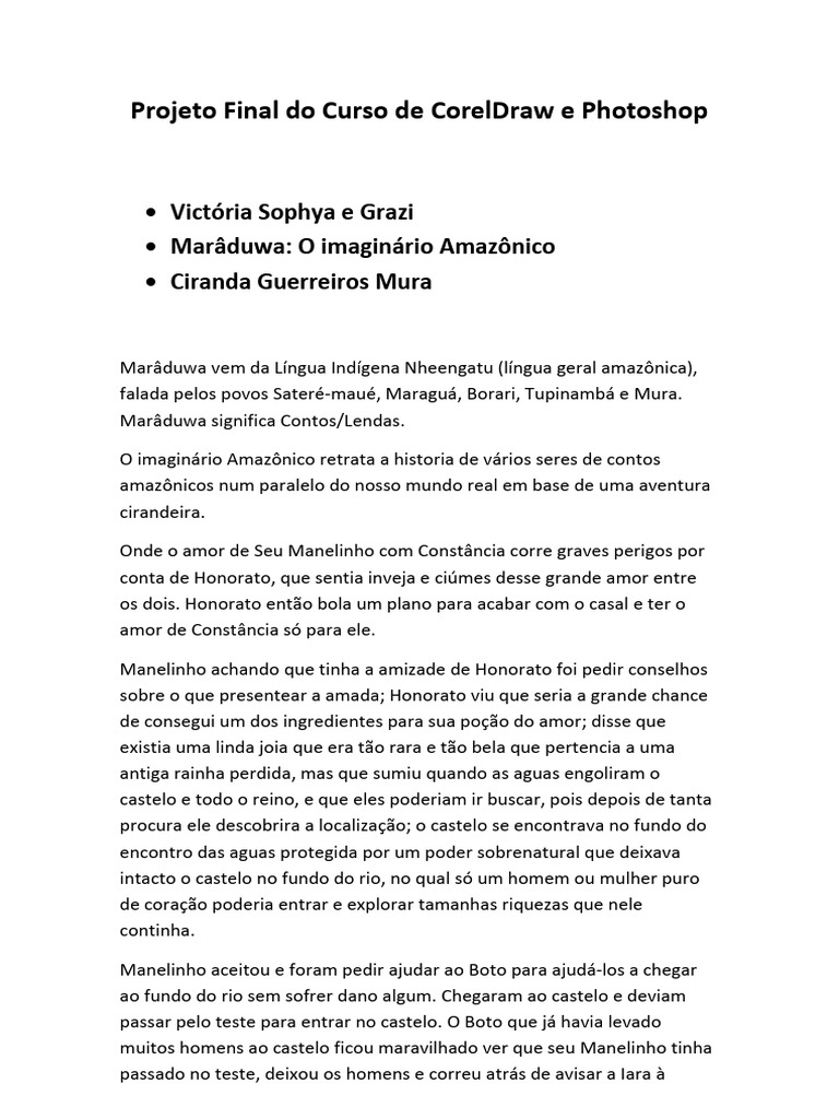 Projeto Final Do Curso de CorelDraw e Photoshop | PDF | Amor | Juvenil