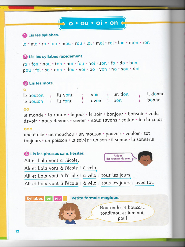 Les Sons o Ou Oi On | PDF
