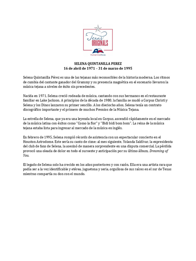 Quintanilla_Selena_Spanish_Final | PDF