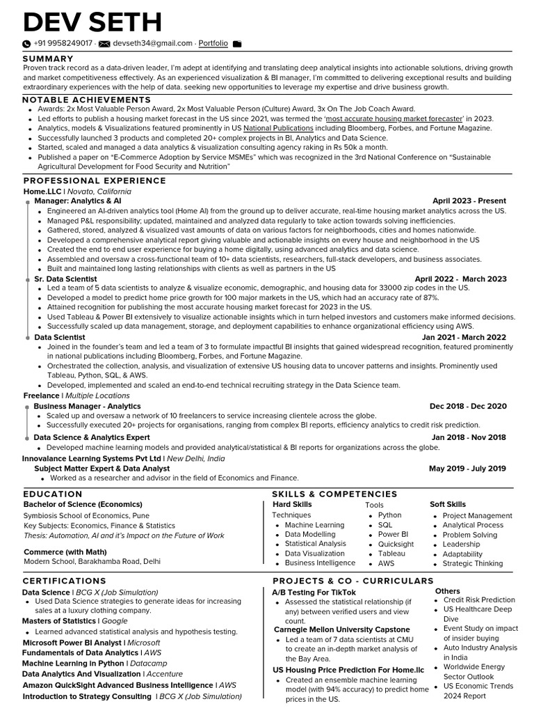 CV Dev Seth | PDF
