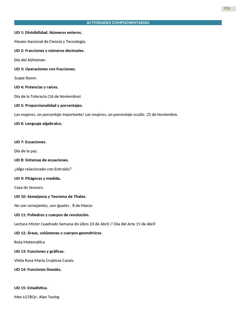 Complementarias | PDF