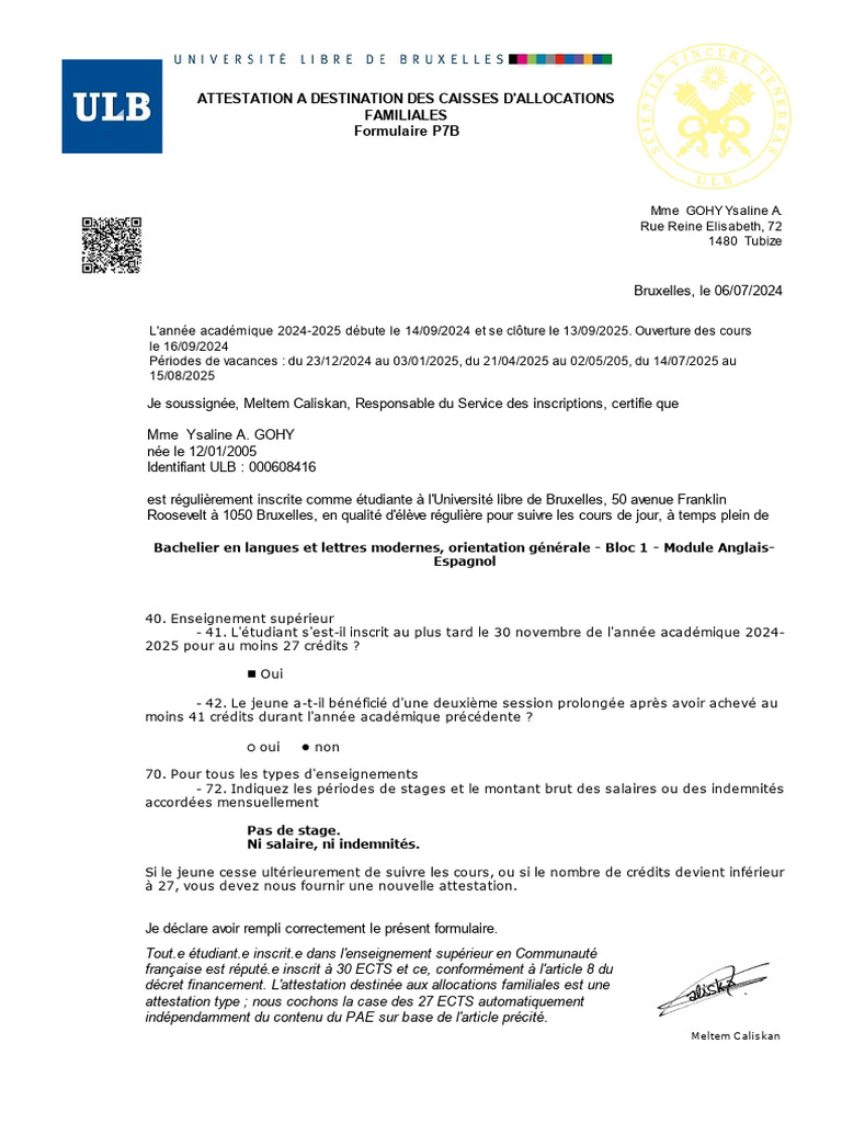 Family Allowances Certificate | PDF