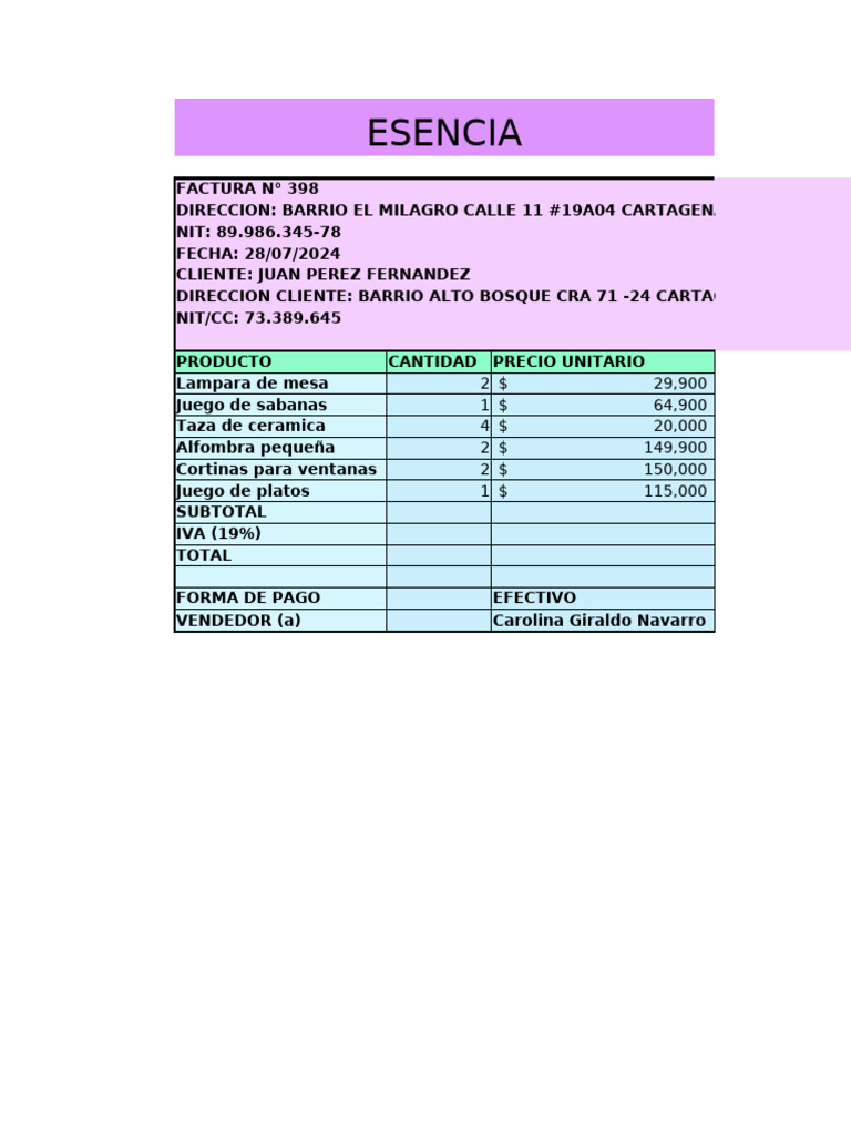 Factura Español-Ingles | PDF