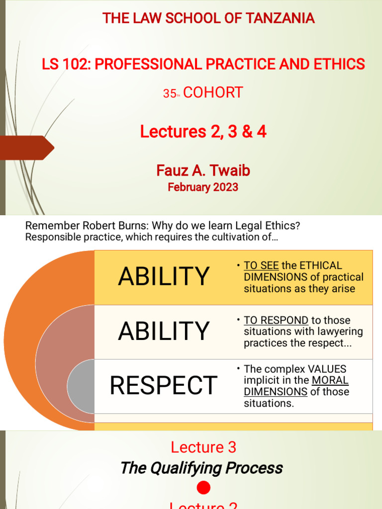 ZECHARIAH Ethics - Lectures - 2, - 3 - & - 4 - Cohort - 36 | PDF