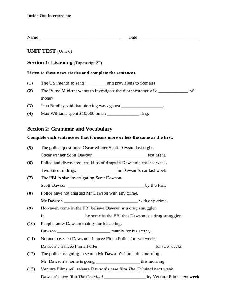 Unit Test 6 | PDF