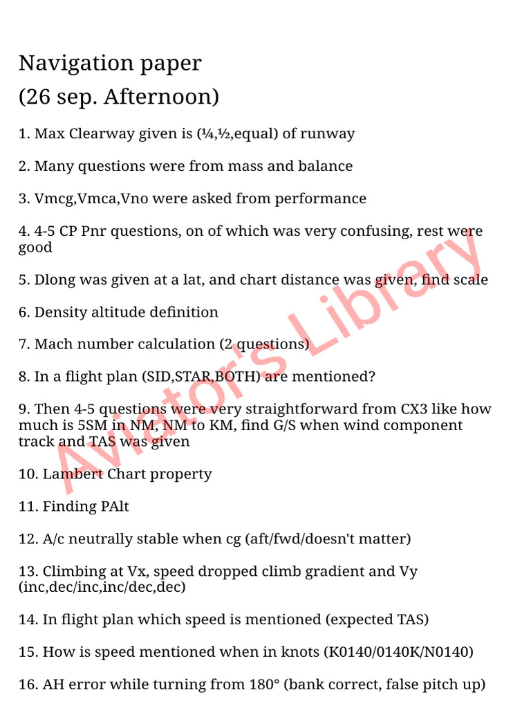 26 Sep. Navigation Paper by @Aviatorslibrary | PDF