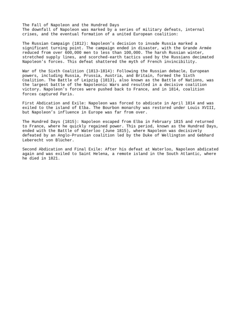 Napoleon's fall | PDF
