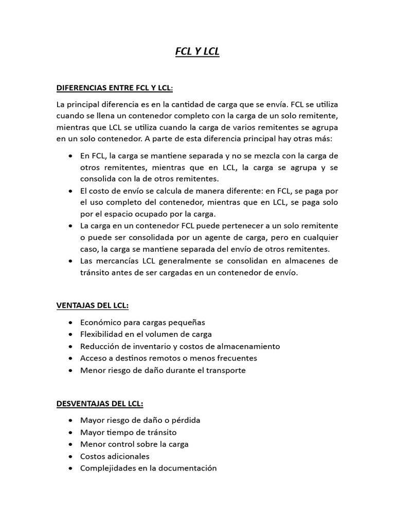 FCL y Lcl. | PDF