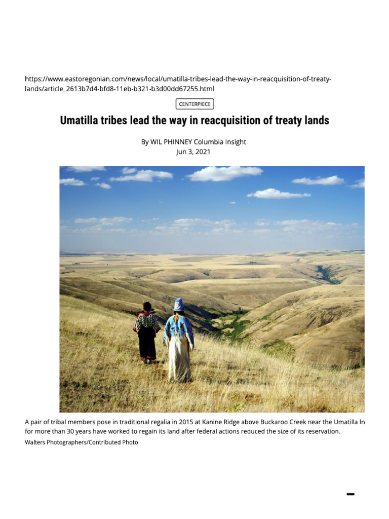 Umatilla Tribes Lead The Way in Reacquisition of Treaty Lands | PDF