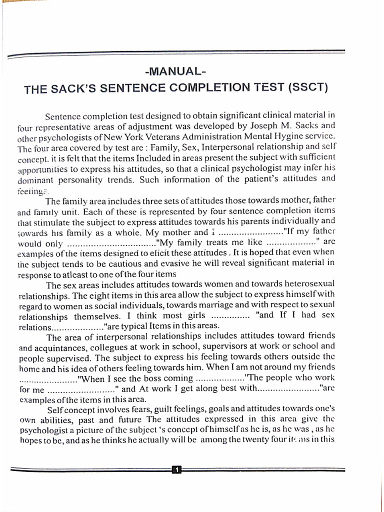 SSCT Complete Manual | PDF