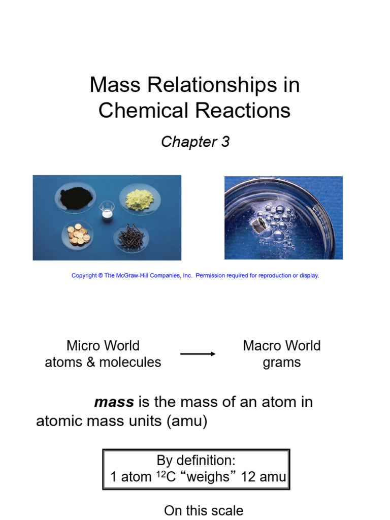 Chapter 4 - Stoichiometry and Mass Relationships in Chemical Reactions ...