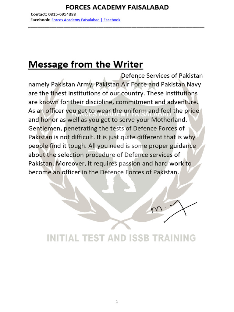 Forces Academy Faisalabad | PDF