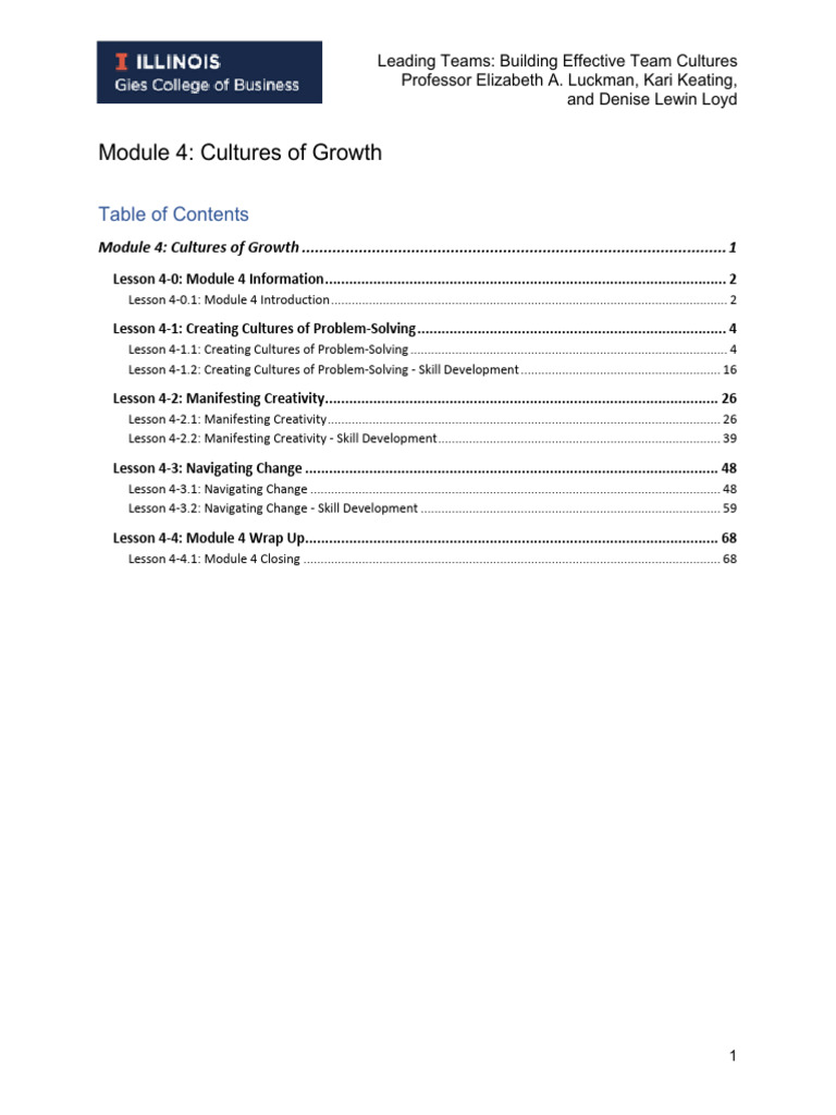 Module 4 Transcript - Leading Teams Building Effective Team Cultures | PDF