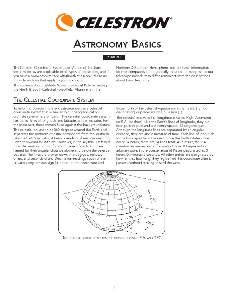 Astronomy Basics | PDF | Latitude | Longitude