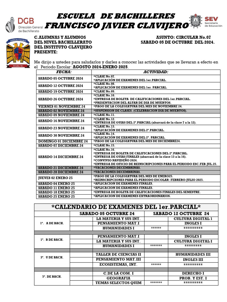 Circular 07 Ago.2024- Ene.2025 | PDF