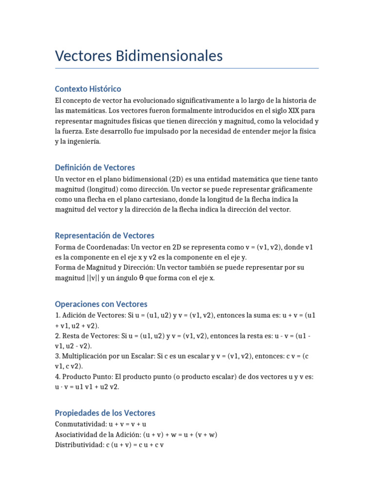 Vectores Bidimensionales | PDF | Vetor euclidiano | Matemática