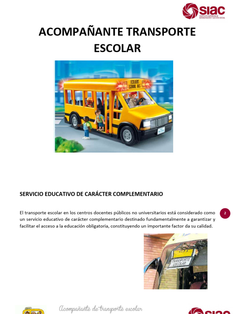 Acompañante Transporte Escolar | PDF