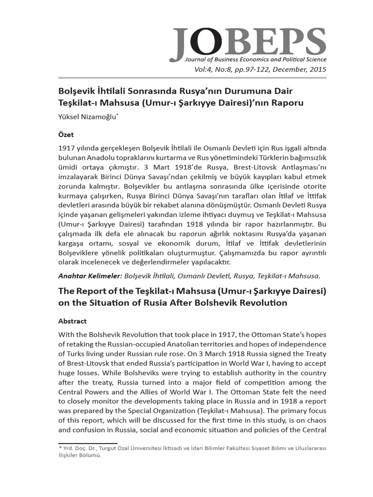 Bolsevik Ihtilali Sonrasinda Rusyanin Du | PDF