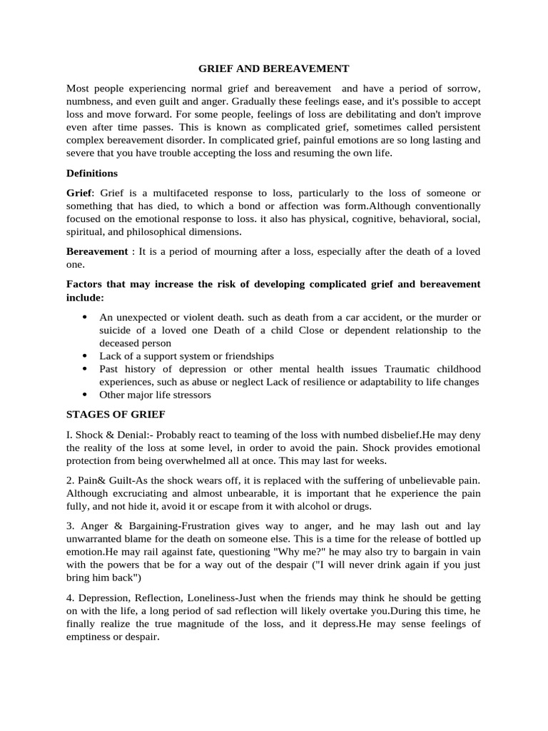 11.GRIEF AND BEREAVEMENT | PDF