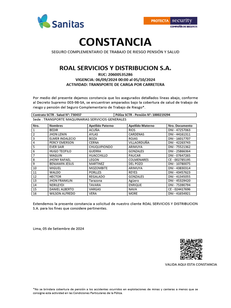 constancia | PDF