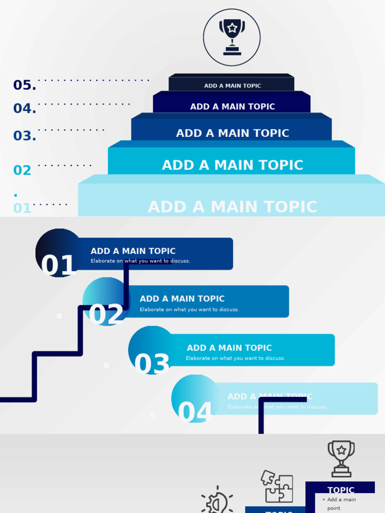 Simple Staircase Process Flow Infographic | PDF