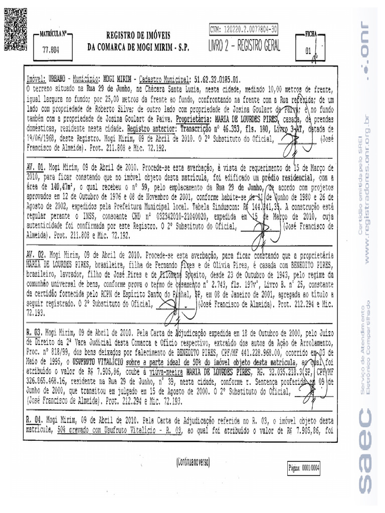 Matrícula Imóvel | PDF