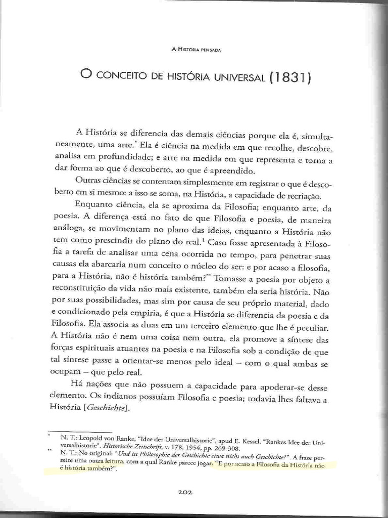 Texto 5 - RANKE - O Conceito de História Universal | PDF
