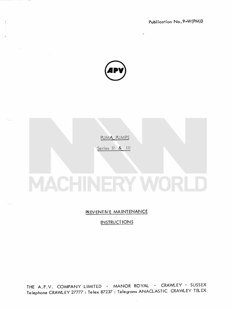 Apv Puma Pumps Series II and III | PDF