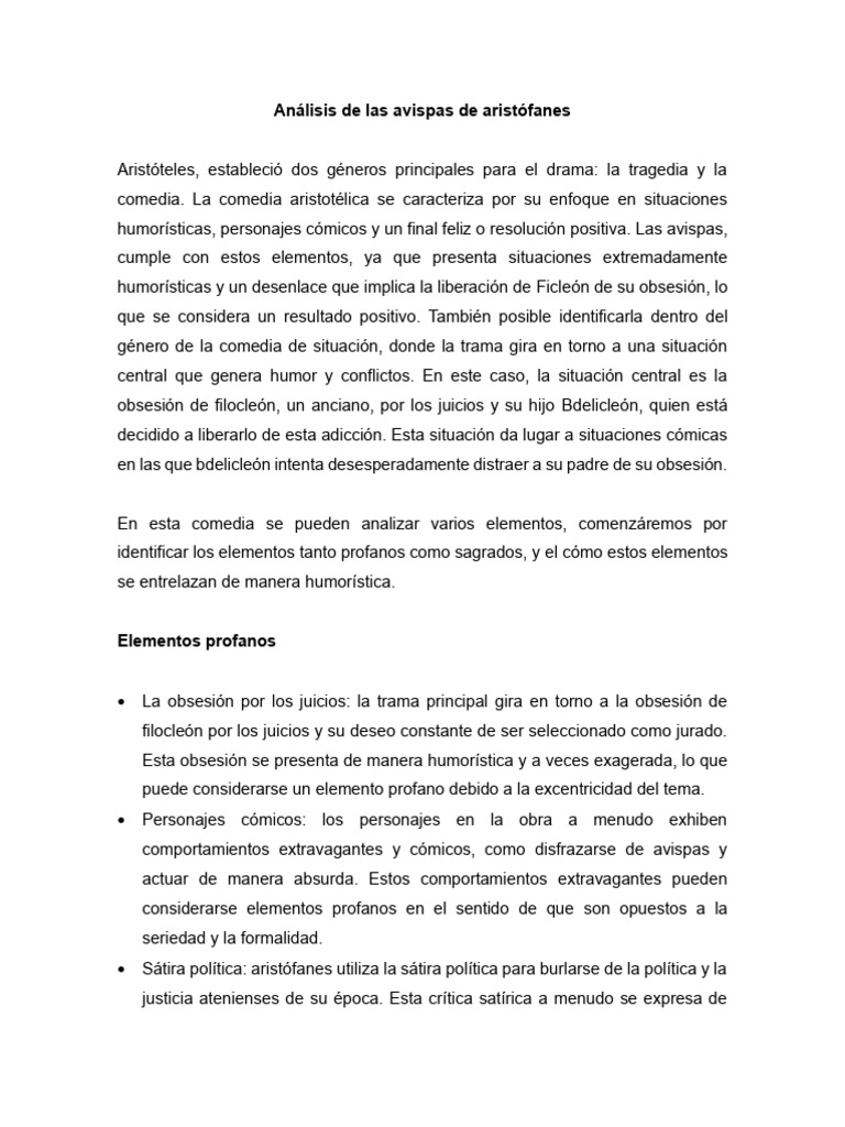 Las Avispas de Aristófanes | PDF