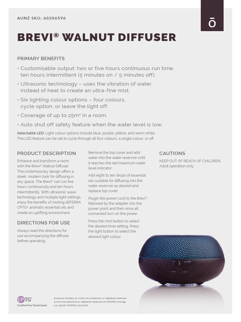 Brevi Walnut Diffuser | PDF