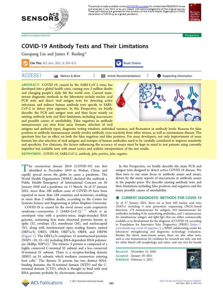 2021 - COVID-19 Antibody Tests and Their Limitations | PDF