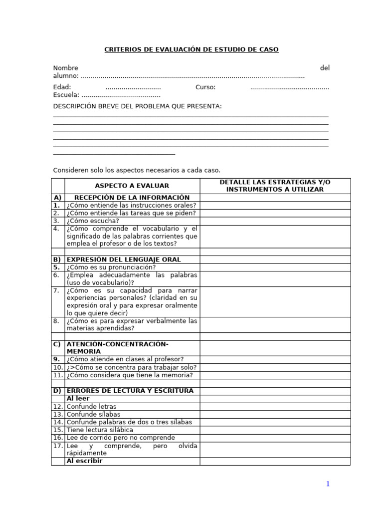 Criterios de Evaluación | PDF