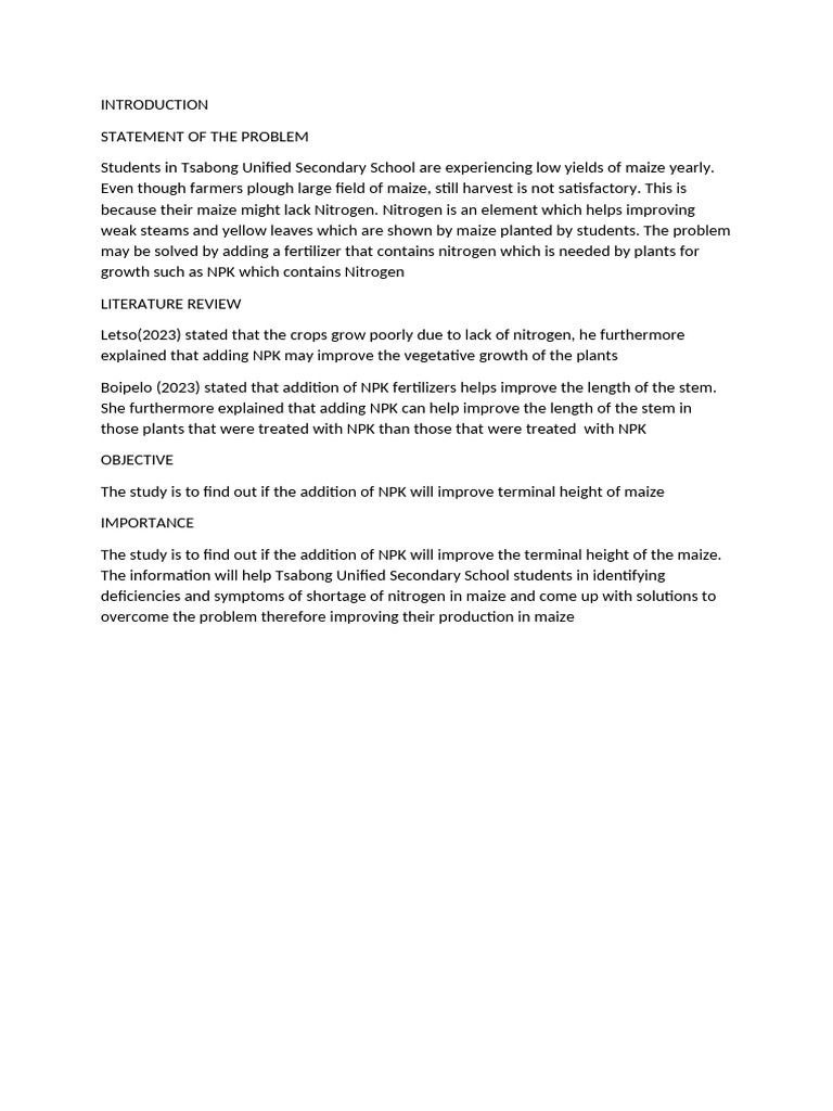 Agric Project | PDF