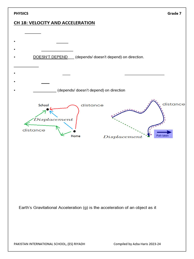 CH 18 Velocity and Acceleration Ms | PDF