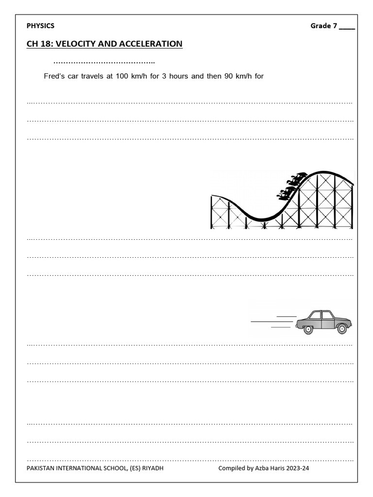Ch 18 Velocity and Acceleration Test | PDF