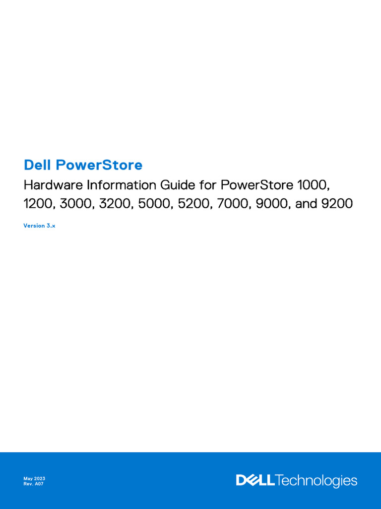 Information PowerStore 1000-1200-3000-3200-5000-5200-7000-9000-9200 | PDF