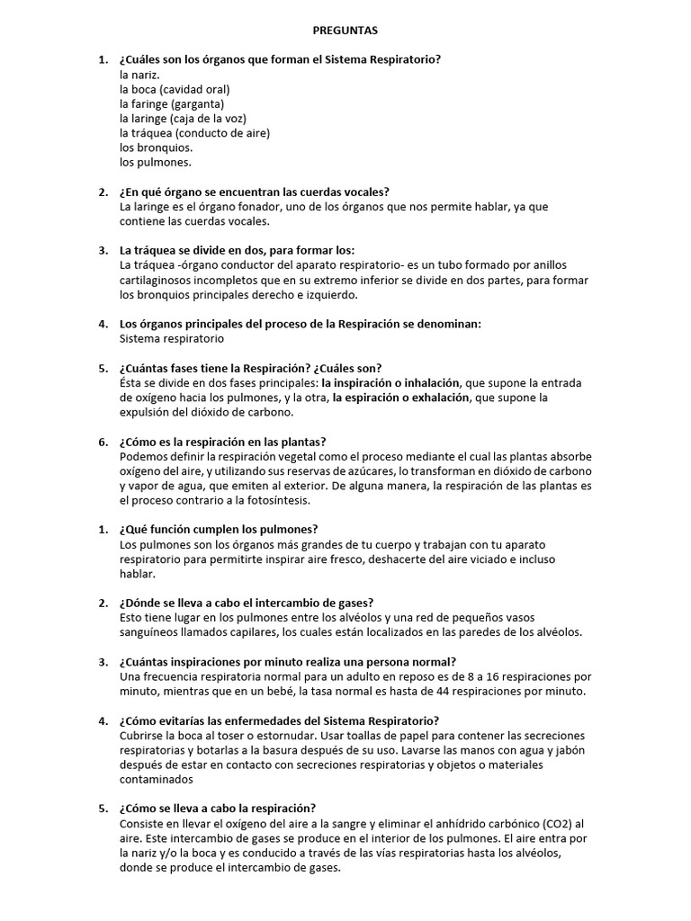 PREGUNTAS de Anatomia | PDF