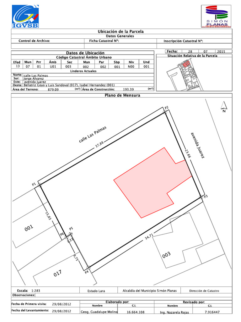 Plano Mensura parcela 002 | PDF