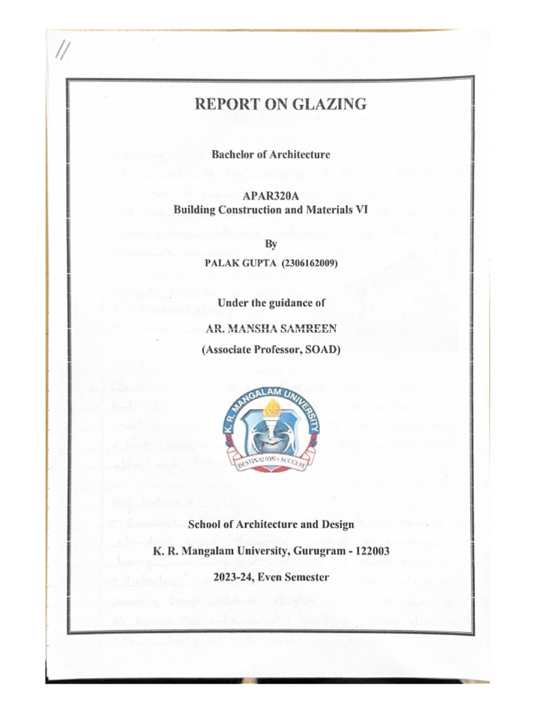 Report On Glazing | PDF