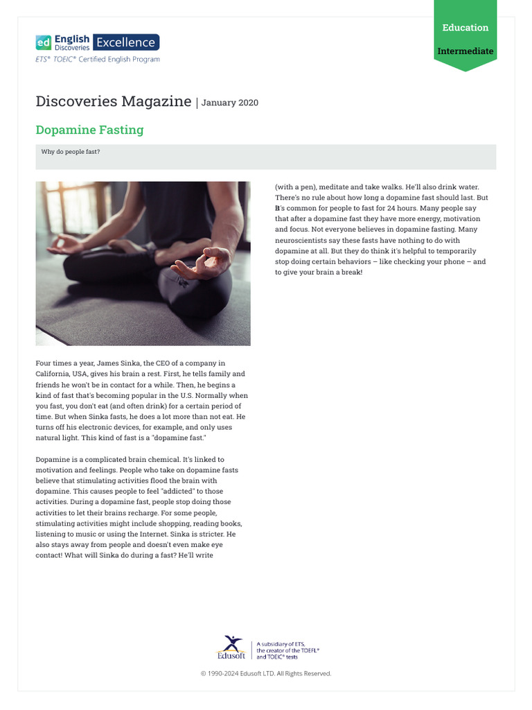 Dopamine Fasting - January 2020 | PDF