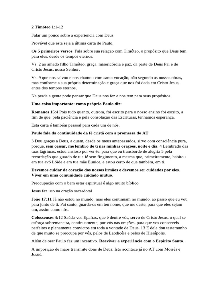 2 Timóteo 1 | PDF