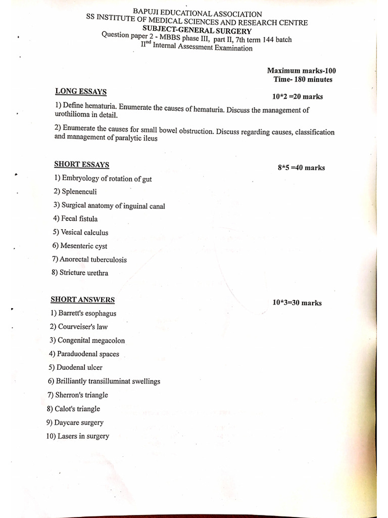 Model Question Paper | PDF
