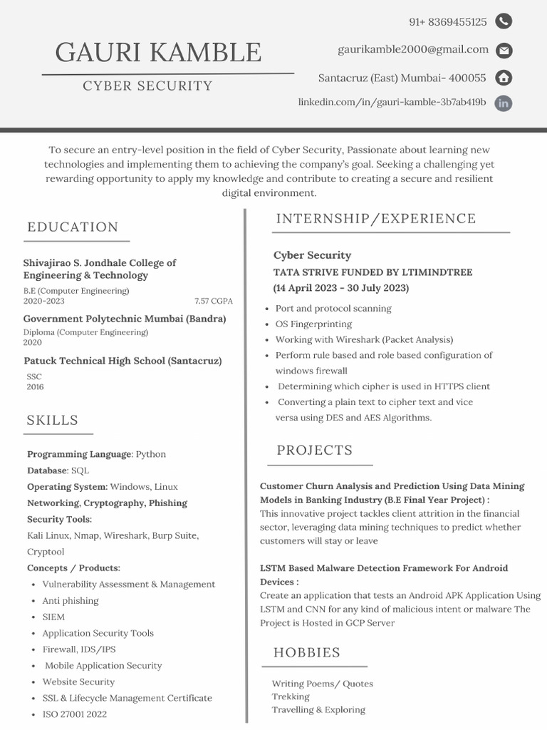 Gauri Kamble Resume | PDF