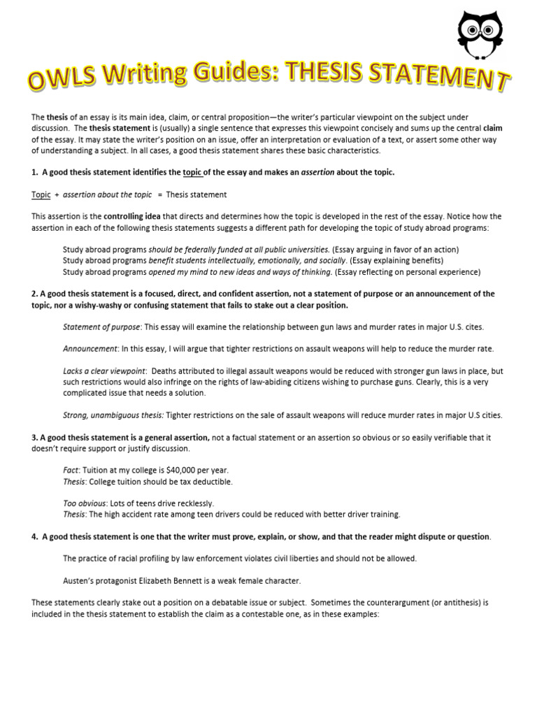 Thesis Statements | PDF