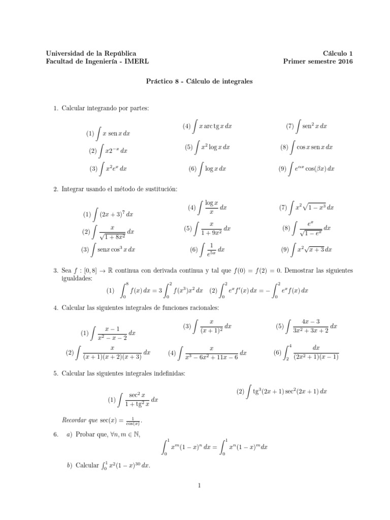 Práctico 8 | PDF | Análisis matemático | Matemáticas