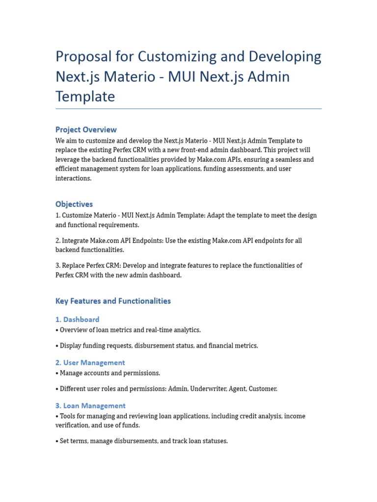 Proposal_for_Customizing_and_Developing_Next.js_Materio_Admin_Template | PDF